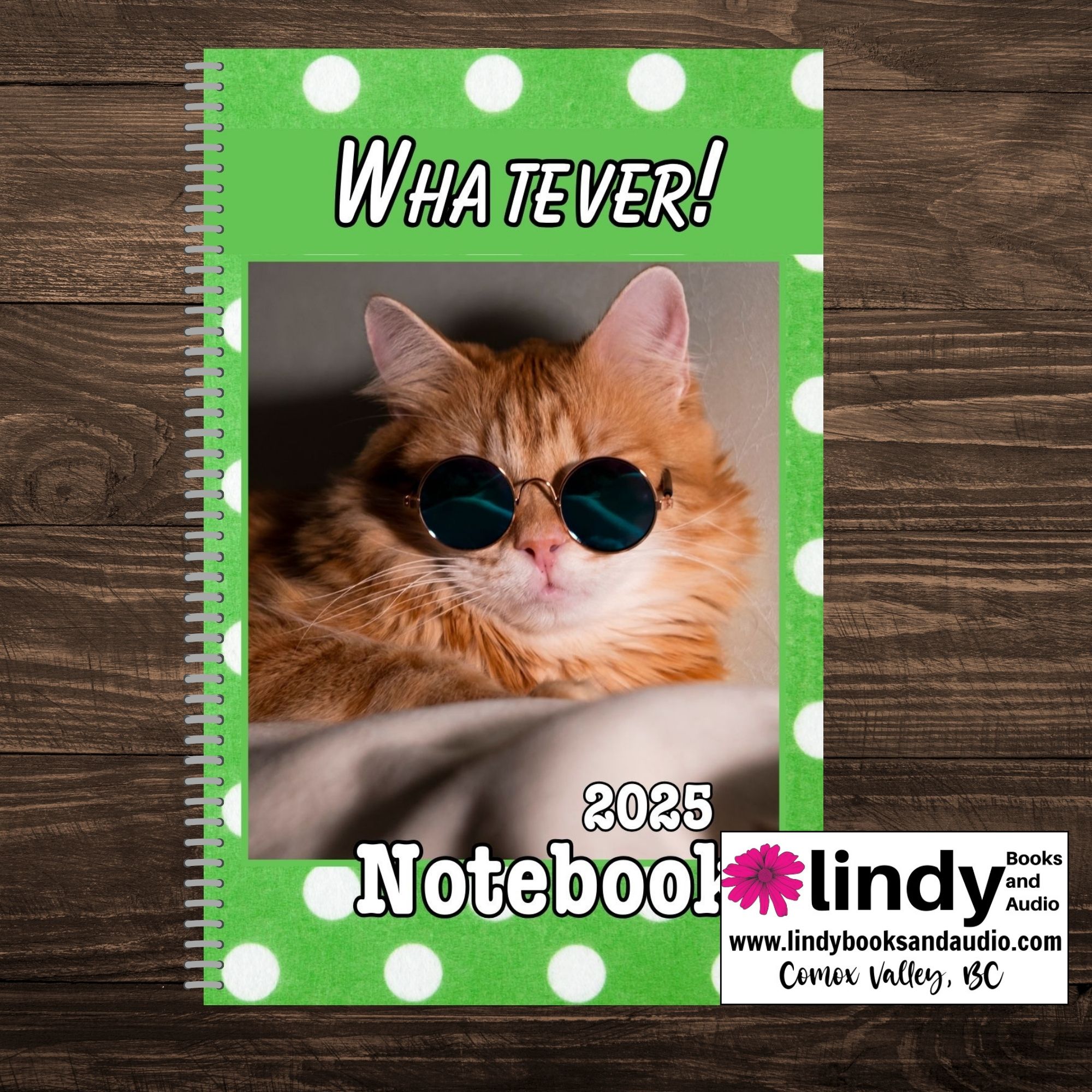 Cat in Glasses - 2025 Notebook | Lindy Books and Audio